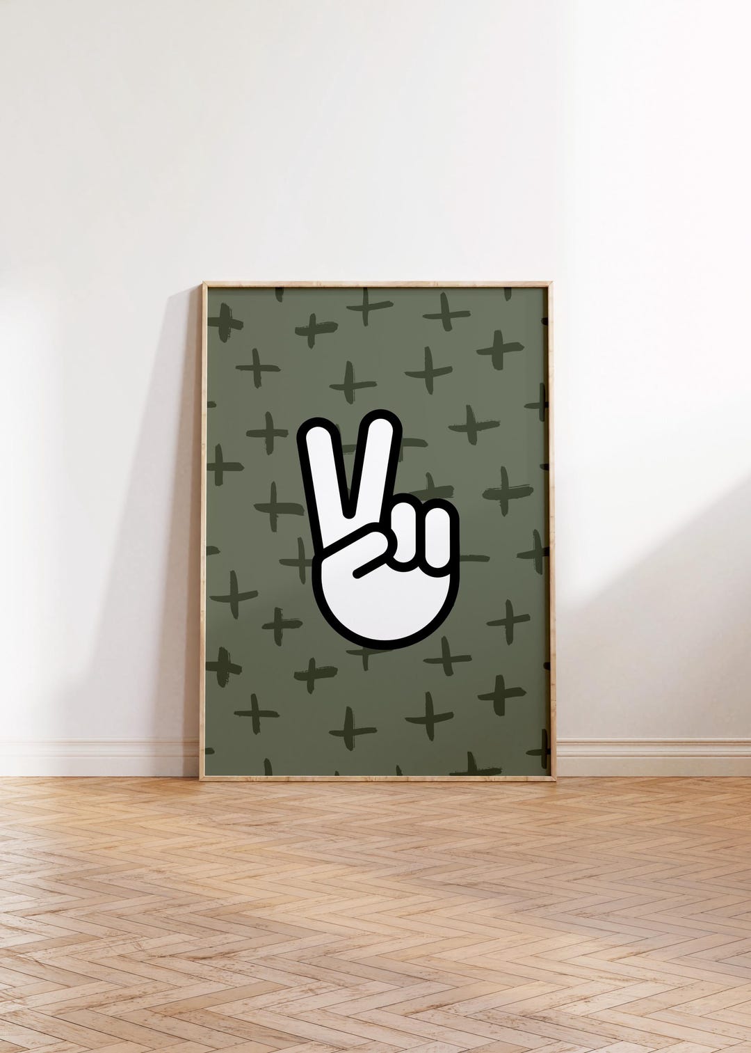 Peace Sign Print, Hand Illustration Art, Printable Wall Art, Peace ...