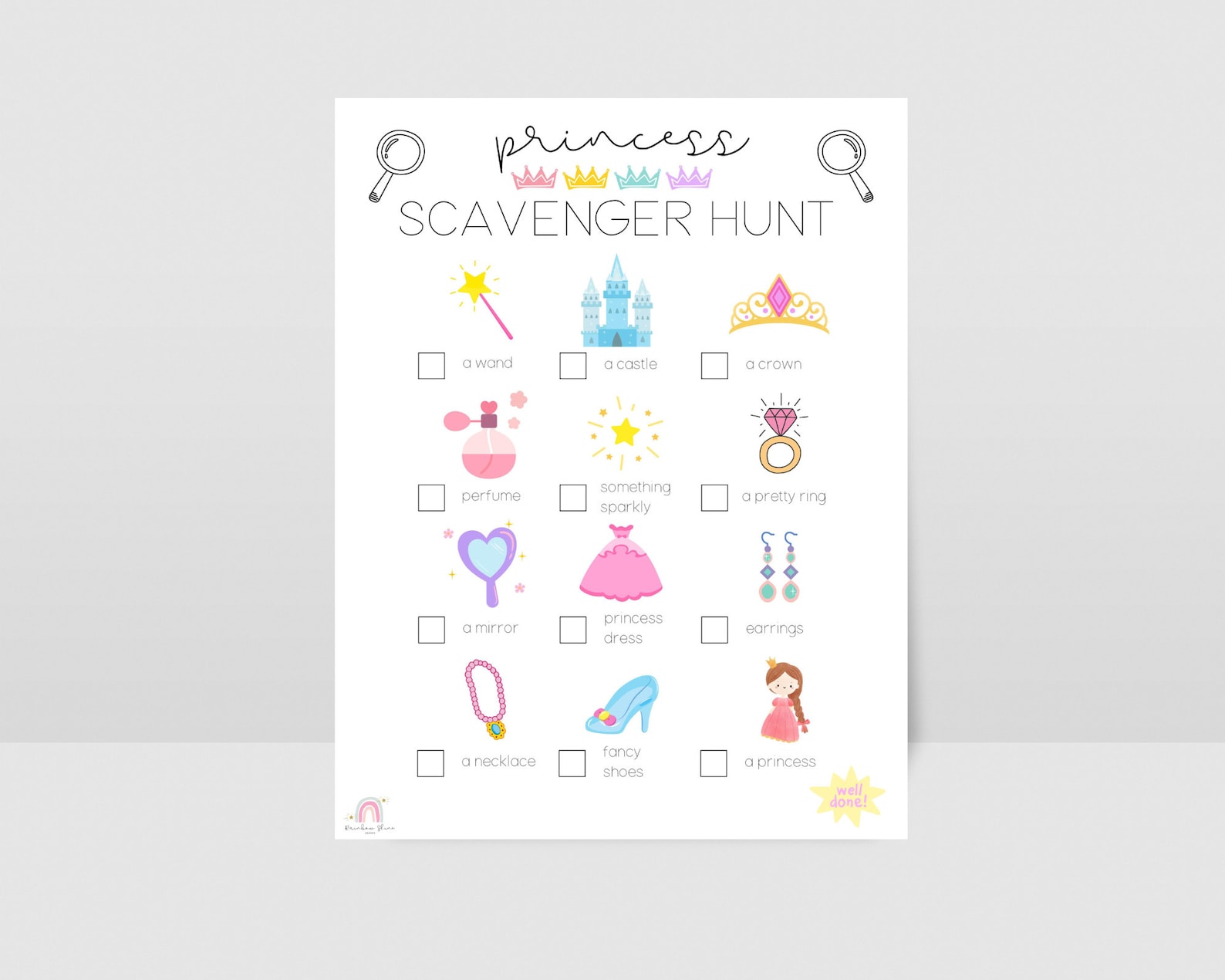 Princess Scavenger Hunt Printable Princess Scavenger Hunt - Etsy