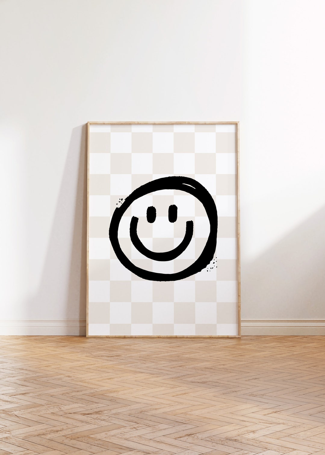 Retro Smiley Face Checkerboard Print: Kids Room Decor (digital Download ...