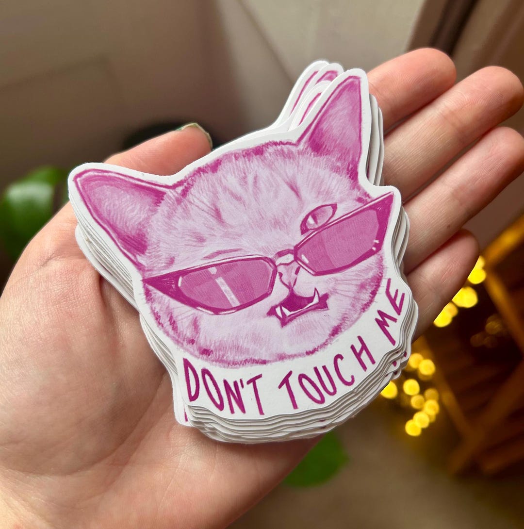 Don’t Touch Me | Cat in Sunglasses Vinyl Sticker | Feminist Decal ...