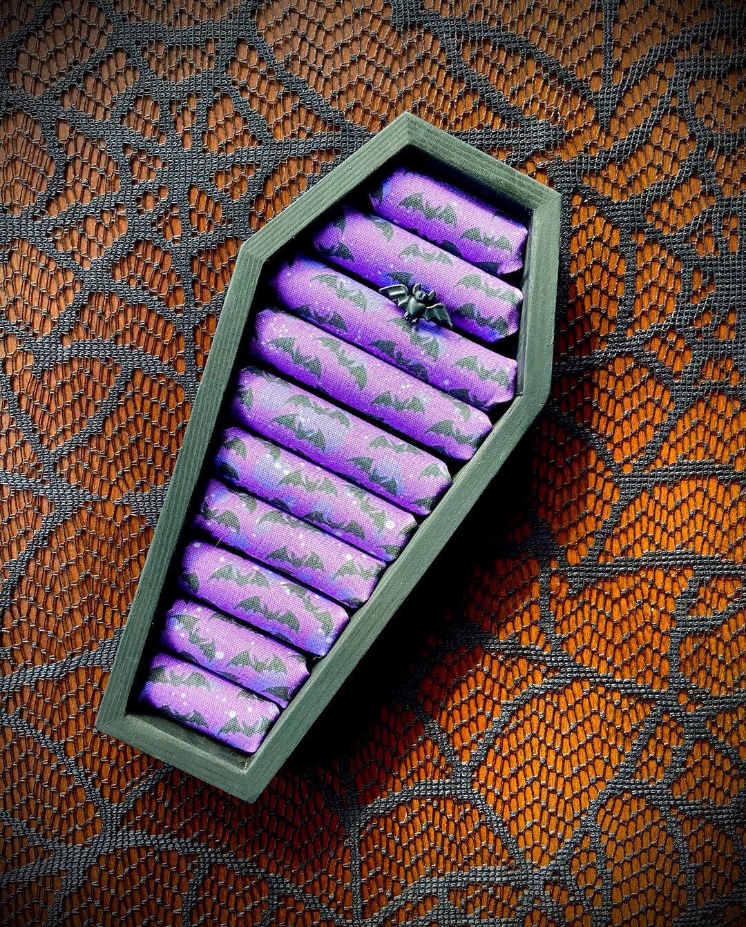 Purple Bats Coffin Ring Holder Gothic Jewelry Box Spooky - Etsy