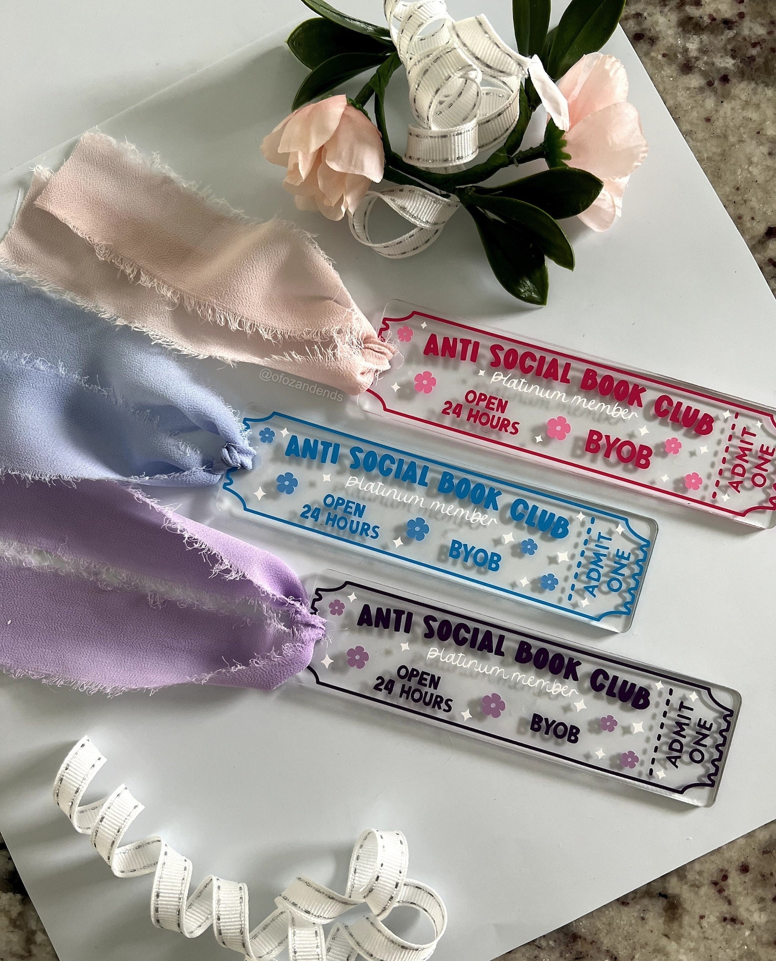 Anti Social Book Club Bookmark | Handmade Acrylic Vinyl Reader Gift - Etsy