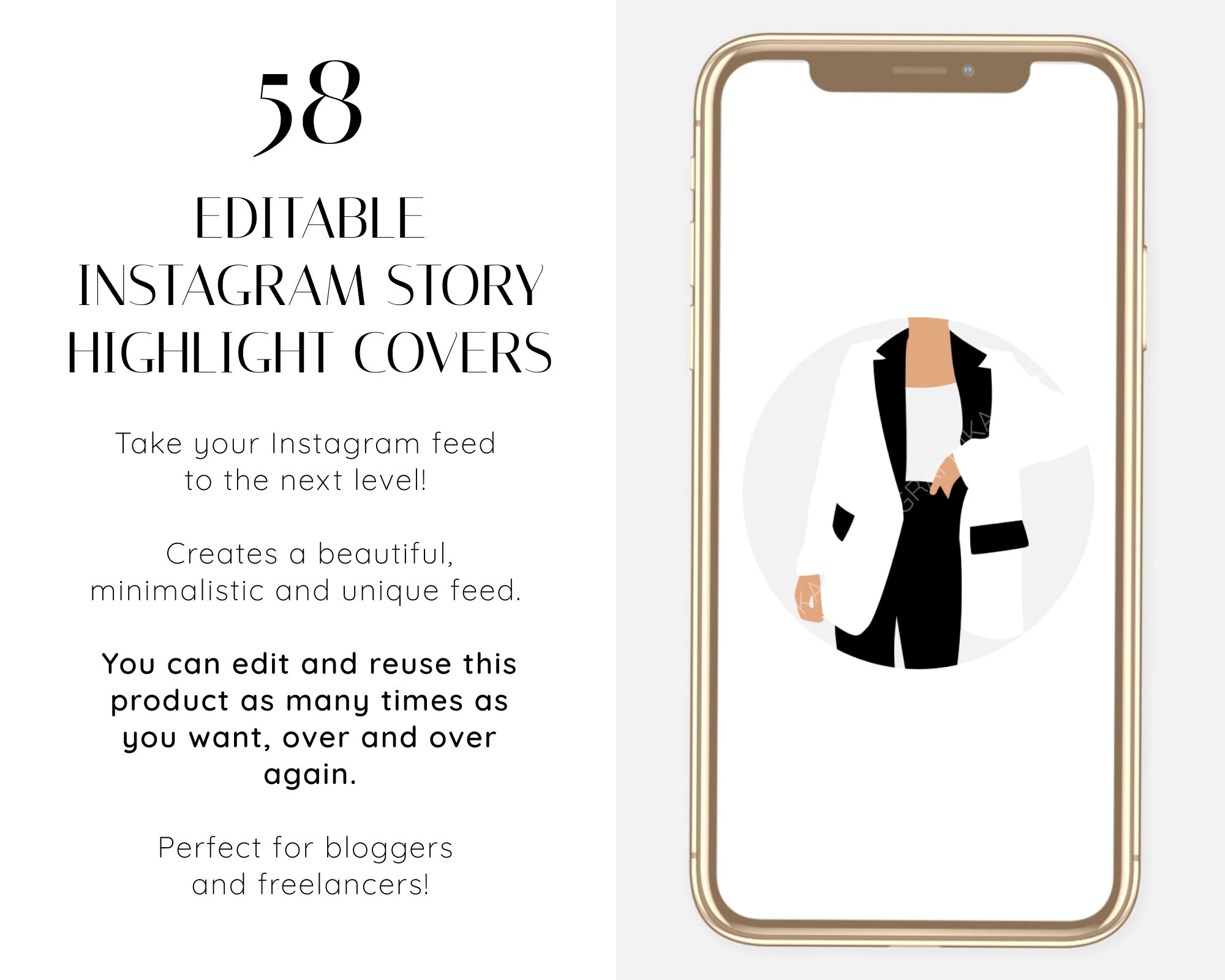 EDITABLE Freelancer Instagram Story Highlight Cover Social Media Icons ...