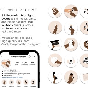 Nail Artist Instagram Highlight Covers, Nail Tech Social Media Ig Story ...