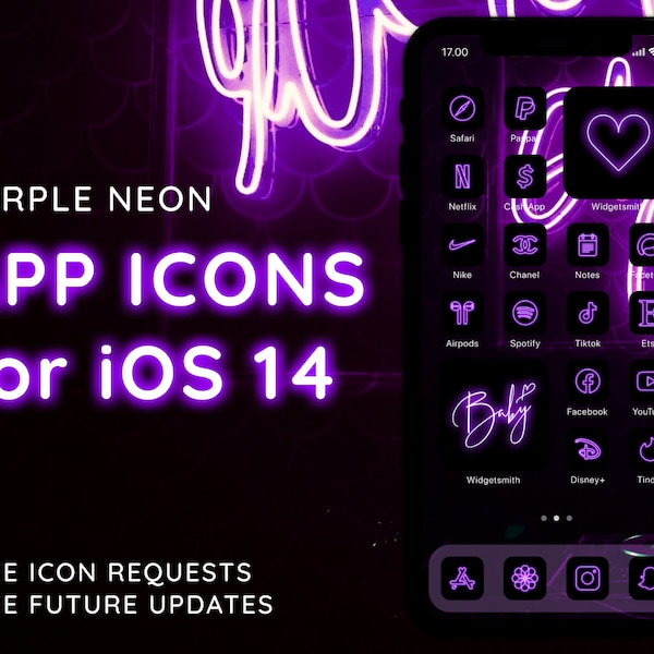 Neon Purple Icons - Etsy