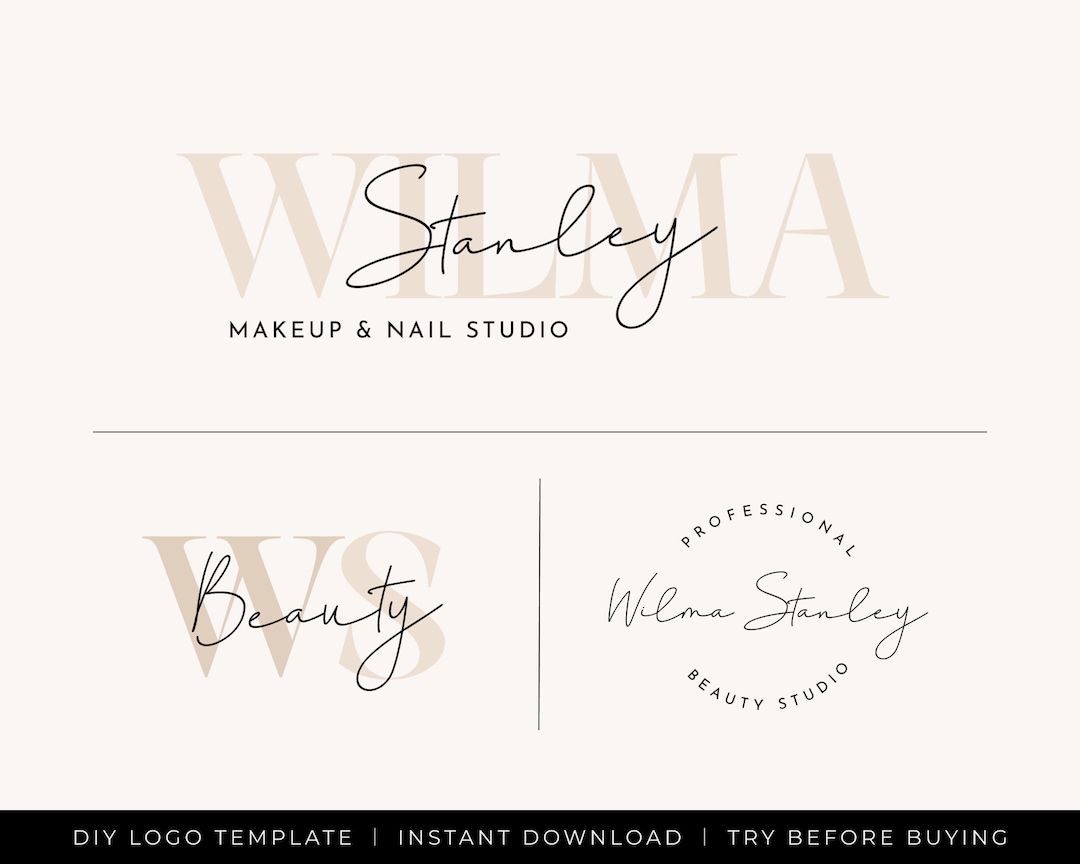 Editable Logo Design, Minimalist DIY Logo, Customizable Professional ...