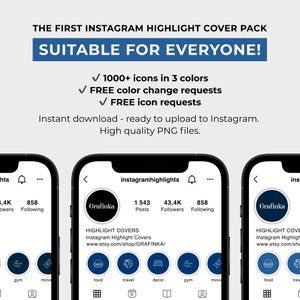 Dark Blue Instagram Highlight Covers for Men, Ig Story Icons for Boys ...