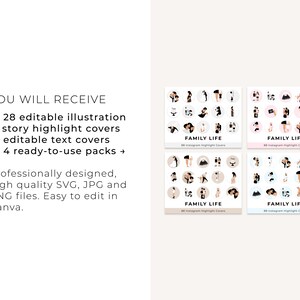 Editable Family Life Instagram Highlight Icon Covers, Canva Custom ...