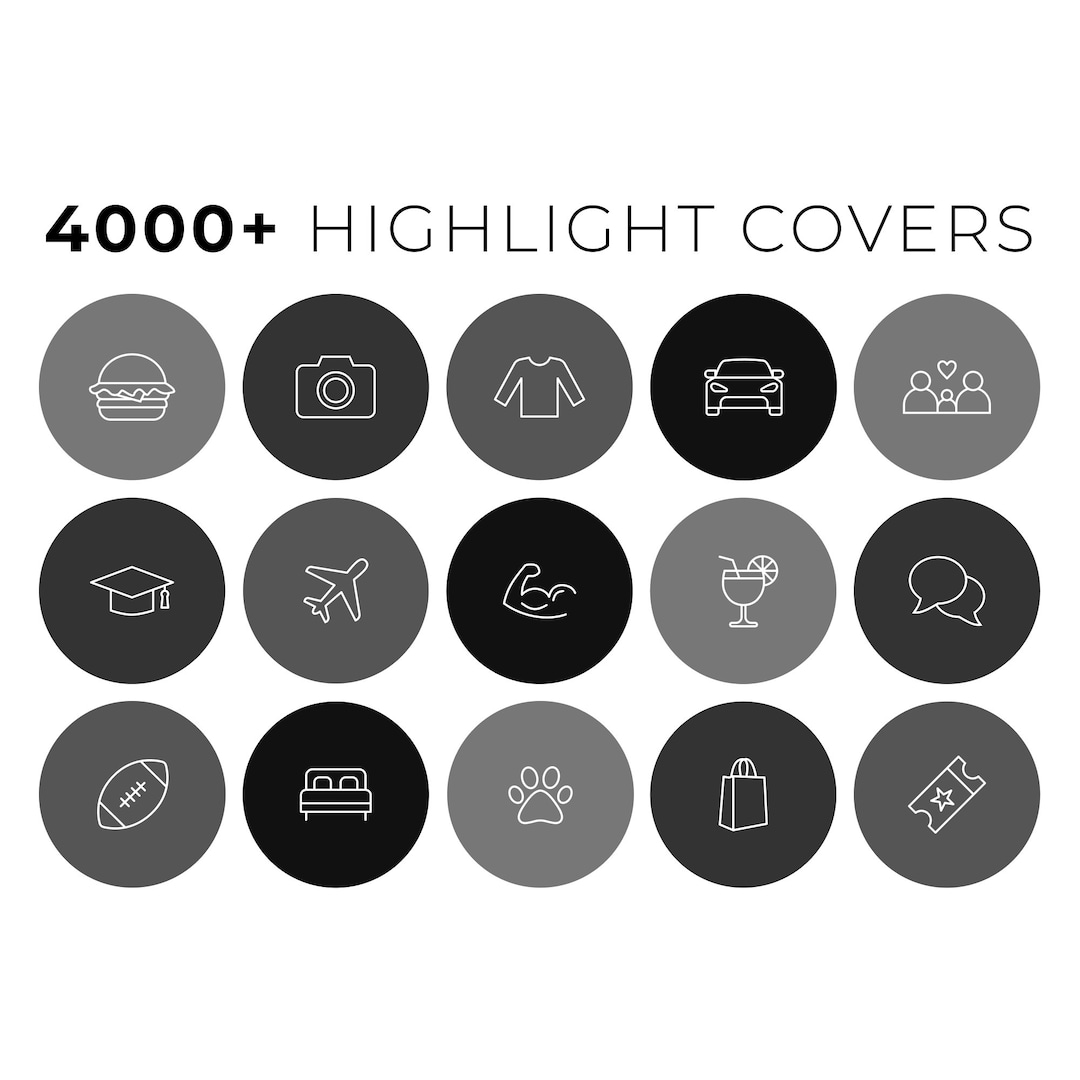 4000+ Instagram Highlight Covers for Men, Dark Gray & Black Ig Story ...