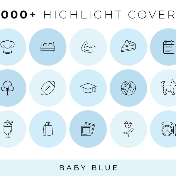 Blue Instagram Icons - Etsy