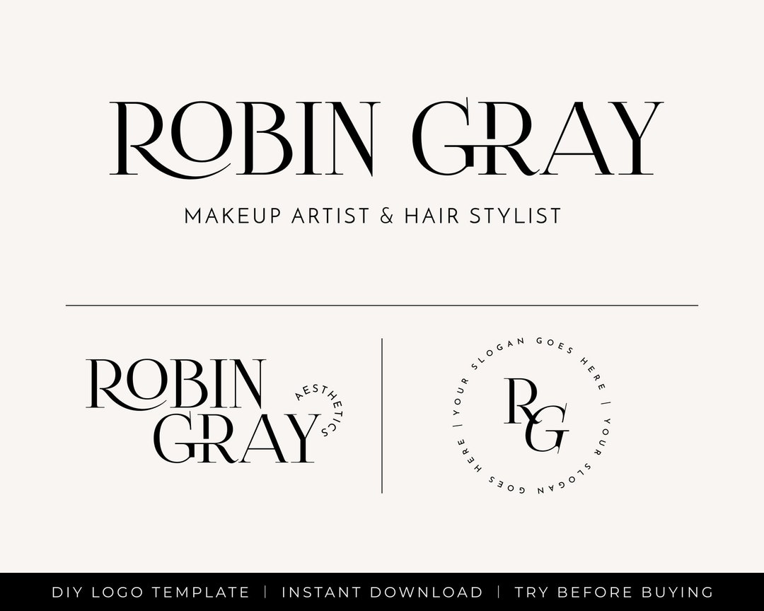 Editable Logo Design, Minimalist DIY Logo, Customizable Professional ...