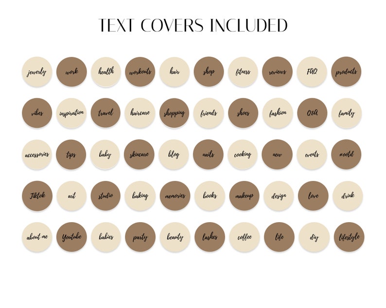 BROWN Lifestyle Instagram Story Highlight Cover Social Media Icons for ...