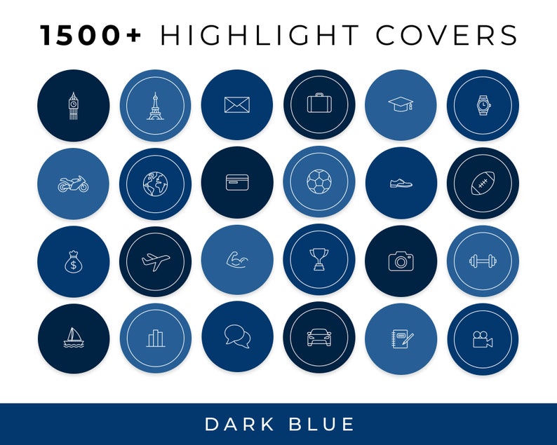 Dark Blue Instagram Highlight Covers for Men Social Media - Etsy