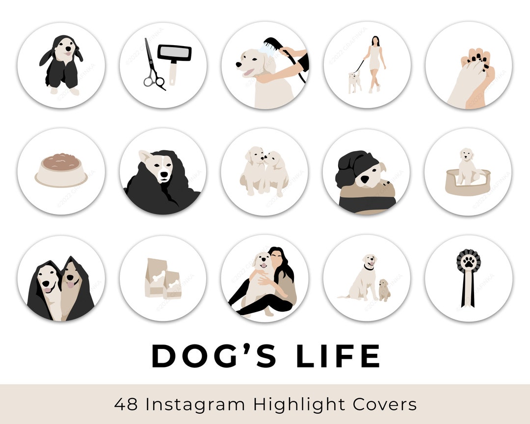 Dog Instagram Highlight Covers, Minimalist Ig Story Highlights Drawing ...