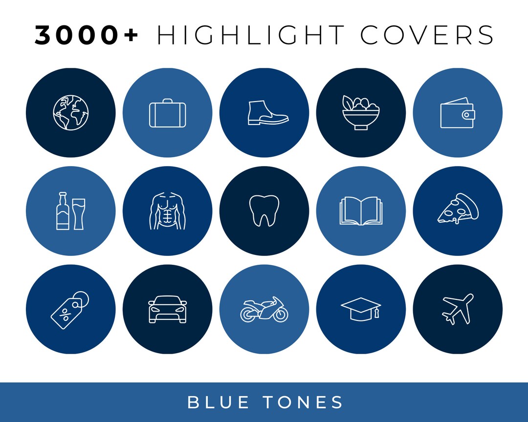 Dark Blue Instagram Highlight Covers for Men, Social Media Icon Pack ...