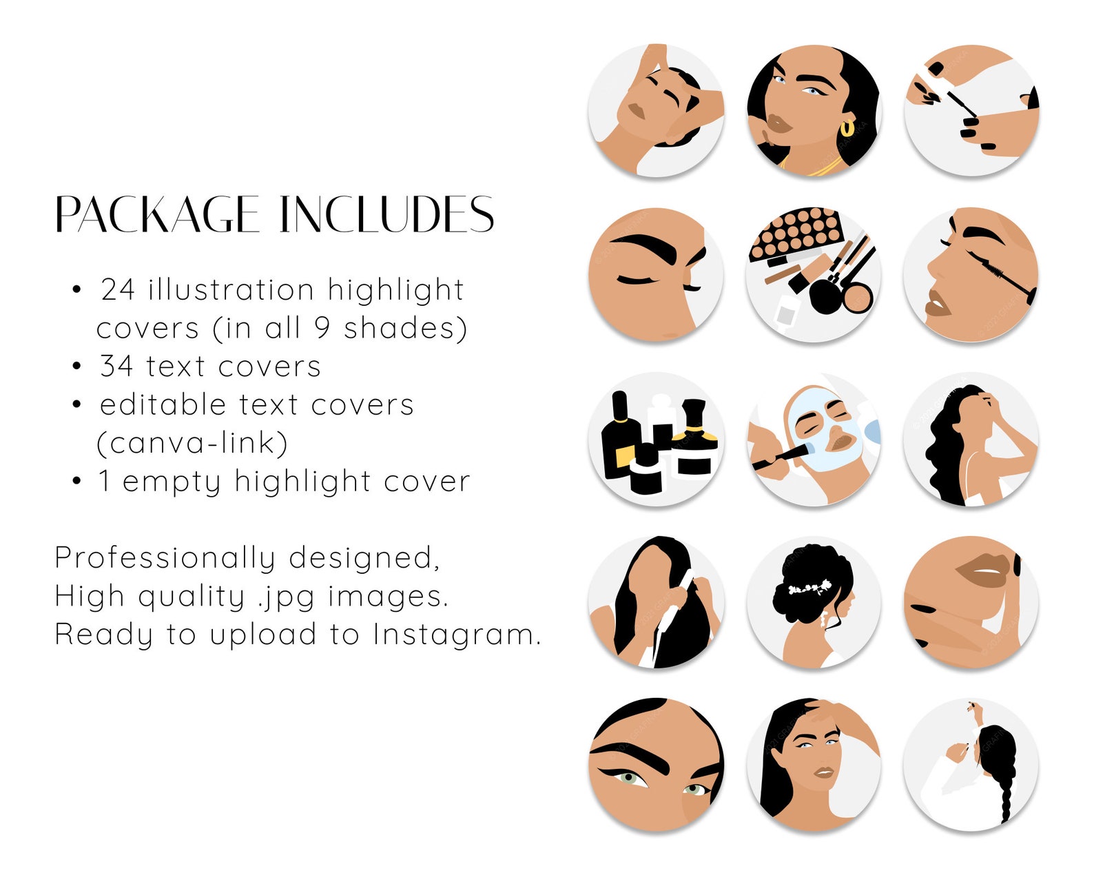 WHITE Beauty Instagram Story Highlight Cover Social Media Icons for ...