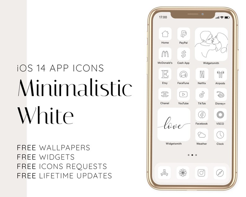 200+ White App Icon Pack, Minimalist App Icon Aesthetic, IOS & Android ...