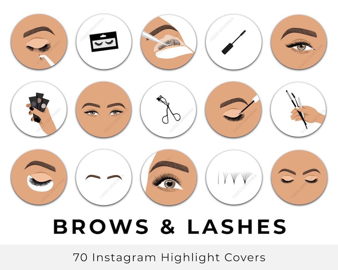 Brows & Lashes Instagram Highlight Covers, Minimalist White Lash Tech ...