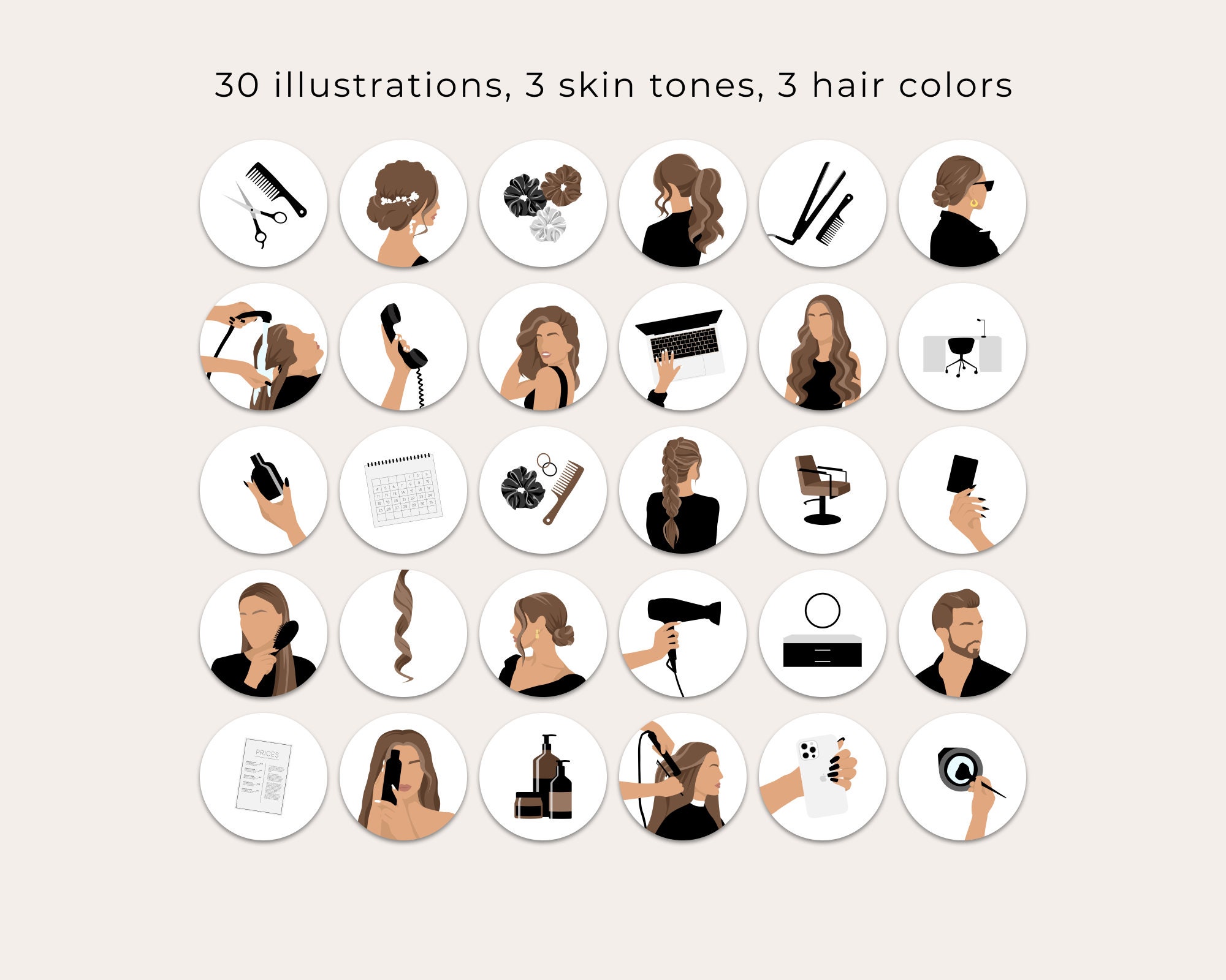 Hair Stylist Instagram Highlight Covers Minimalist White - Etsy