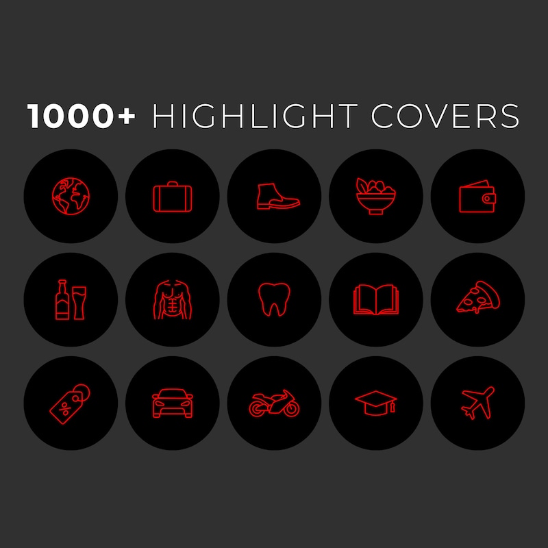 Red Instagram Highlights - Etsy