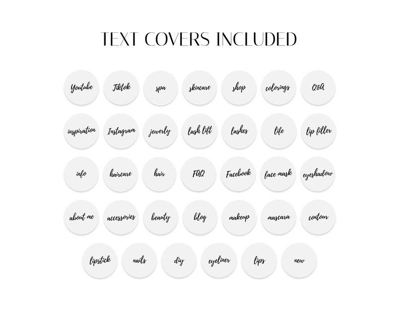 WHITE Beauty Instagram Story Highlight Cover Social Media Icons for ...