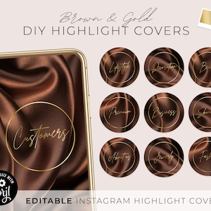DIY Instagram Highlight Covers, Editable Brown Silk Story Template ...
