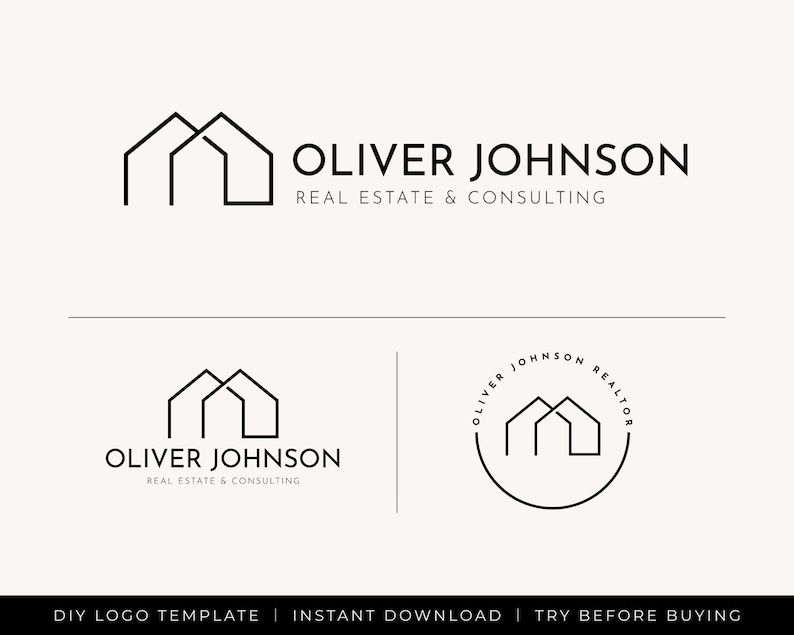 Editable Logo Design, Real Estate DIY Logo, Customizable Professional ...