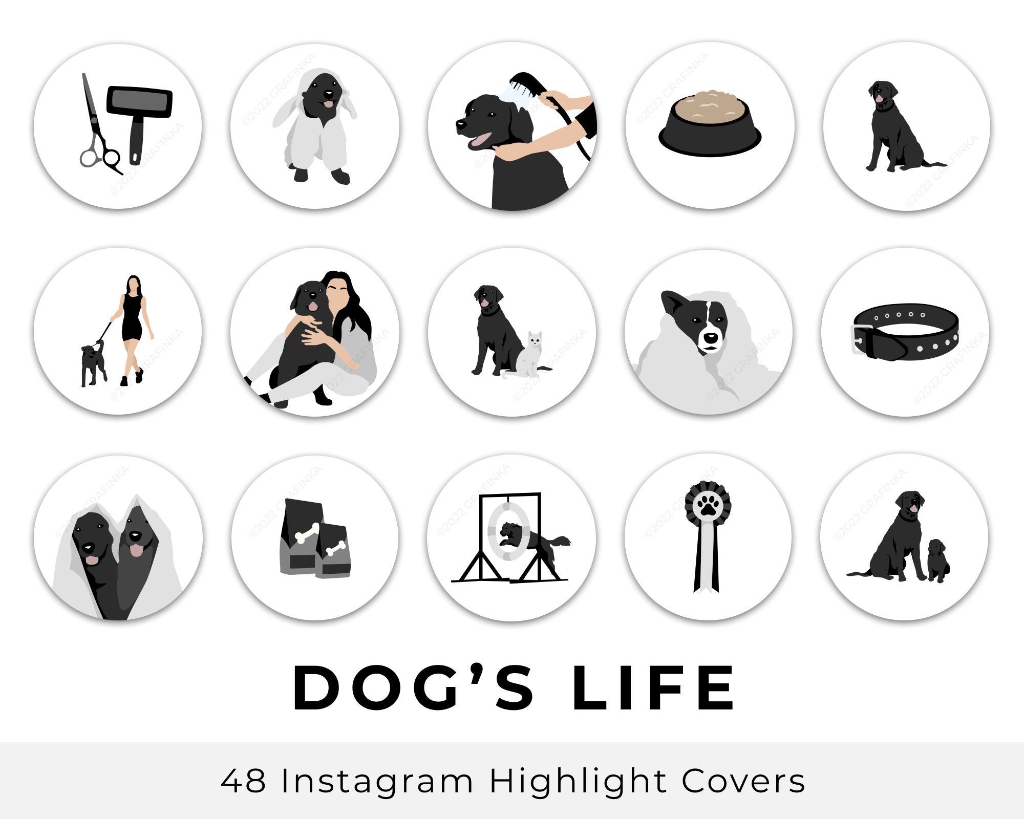 Dog Instagram Highlight Covers, Minimalist Ig Story Highlights Drawing ...