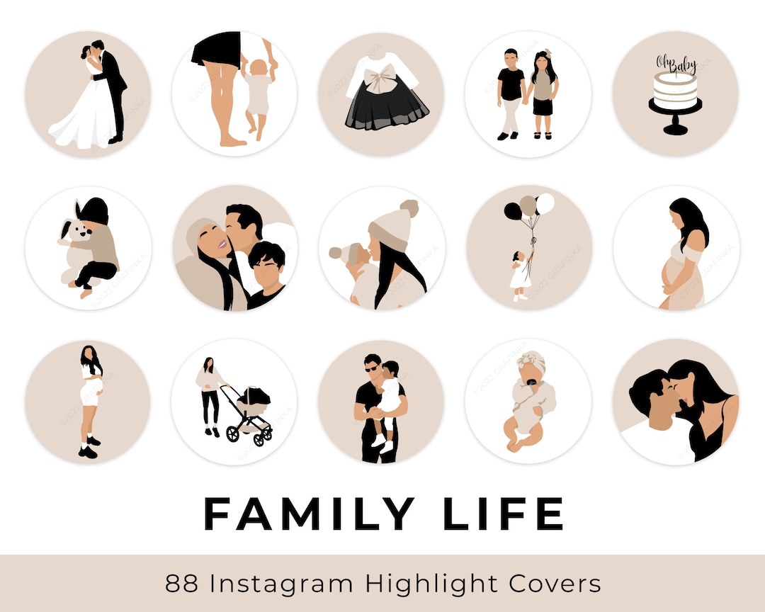 Family Life Instagram Highlight Covers, White Beige Brown Motherhood ...