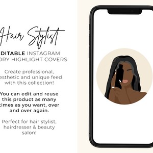 Hair Stylist Instagram Highlight Covers, Editable Hairdresser Social ...