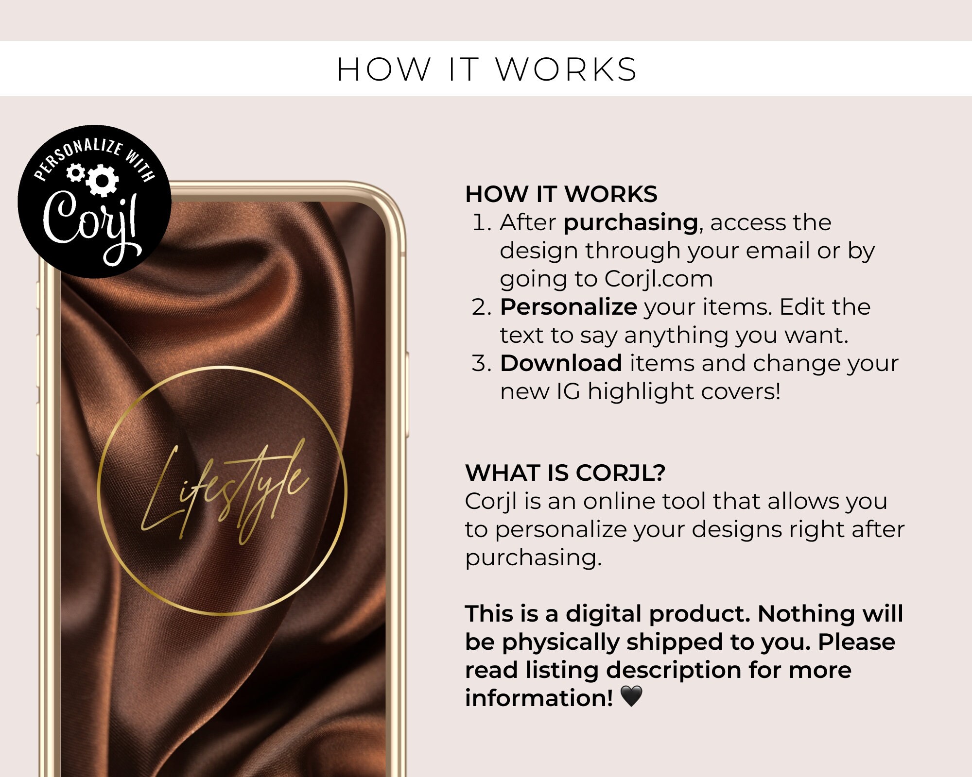 DIY Instagram Highlight Covers Editable Brown Silk Story - Etsy