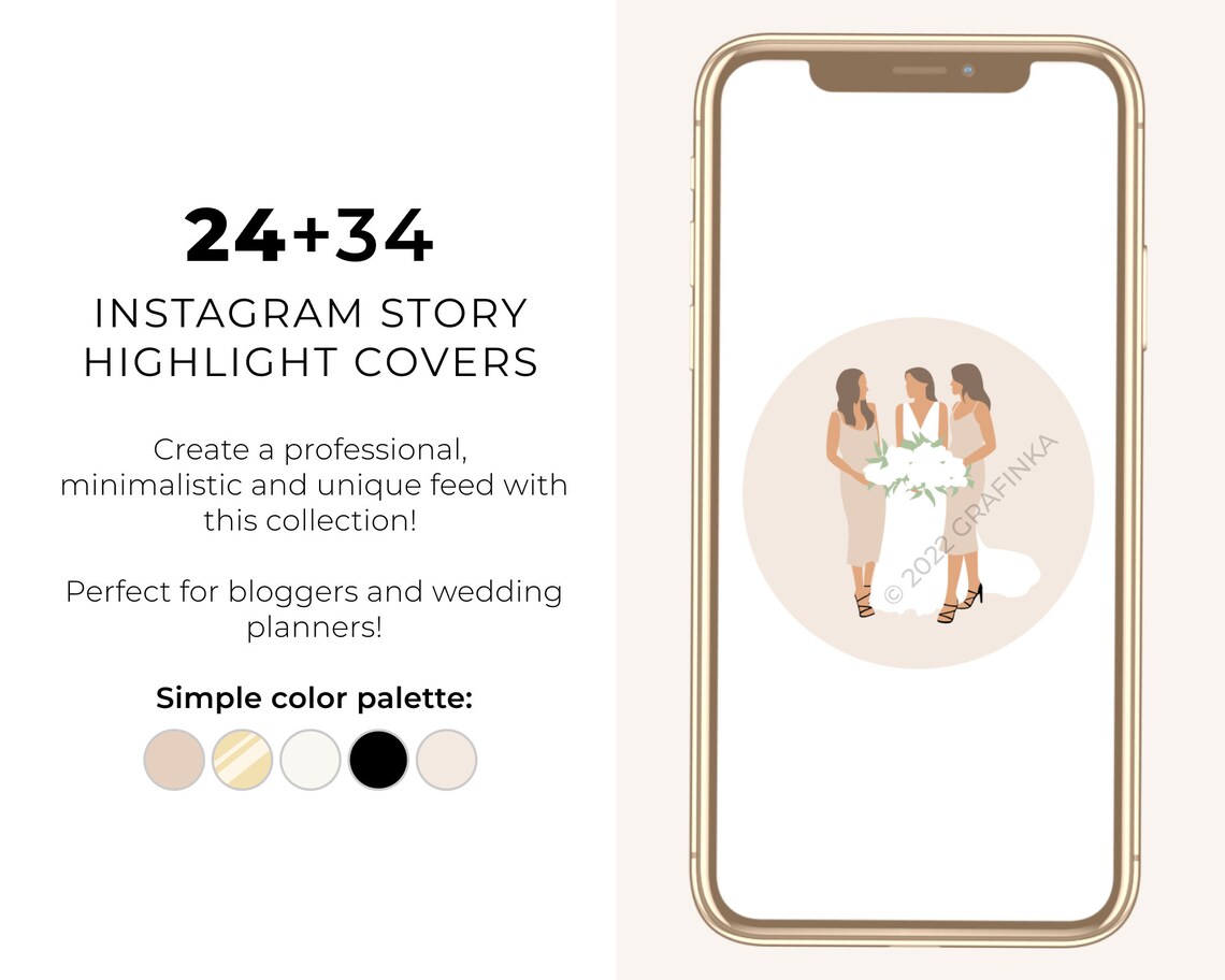 BLUSH Wedding Instagram Story Highlight Covers Influencers - Etsy