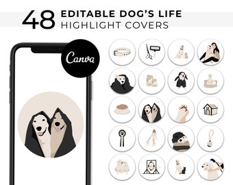 Dog Instagram Highlight Covers, Minimalist Ig Story Highlights Drawing ...