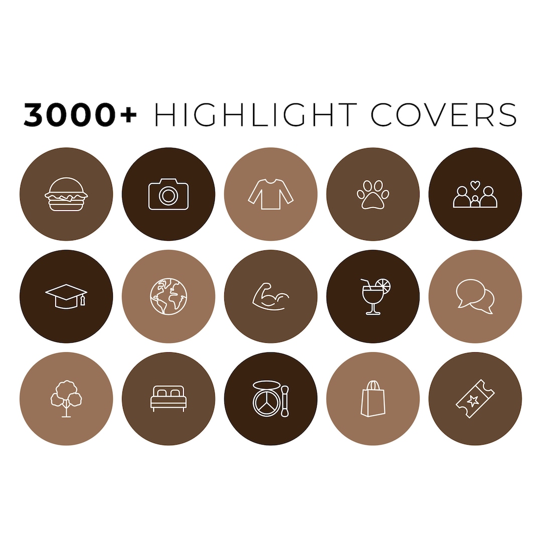 3000 Instagram Highlight Covers, Brown Ig Story Icon Pack, Minimalist ...
