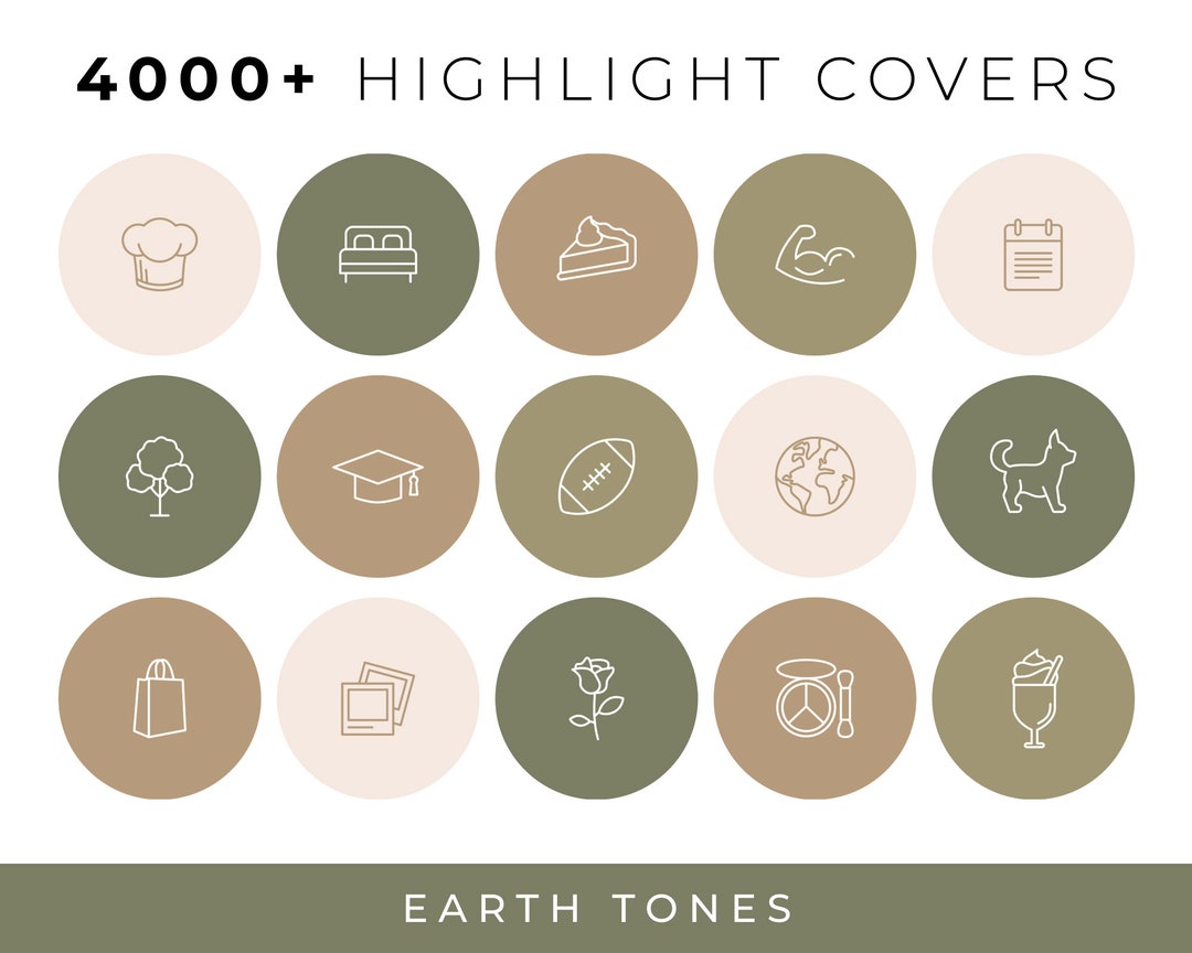 Instagram Story Highlight Covers, Earth Icon Pack for Ig Stories, Sage ...