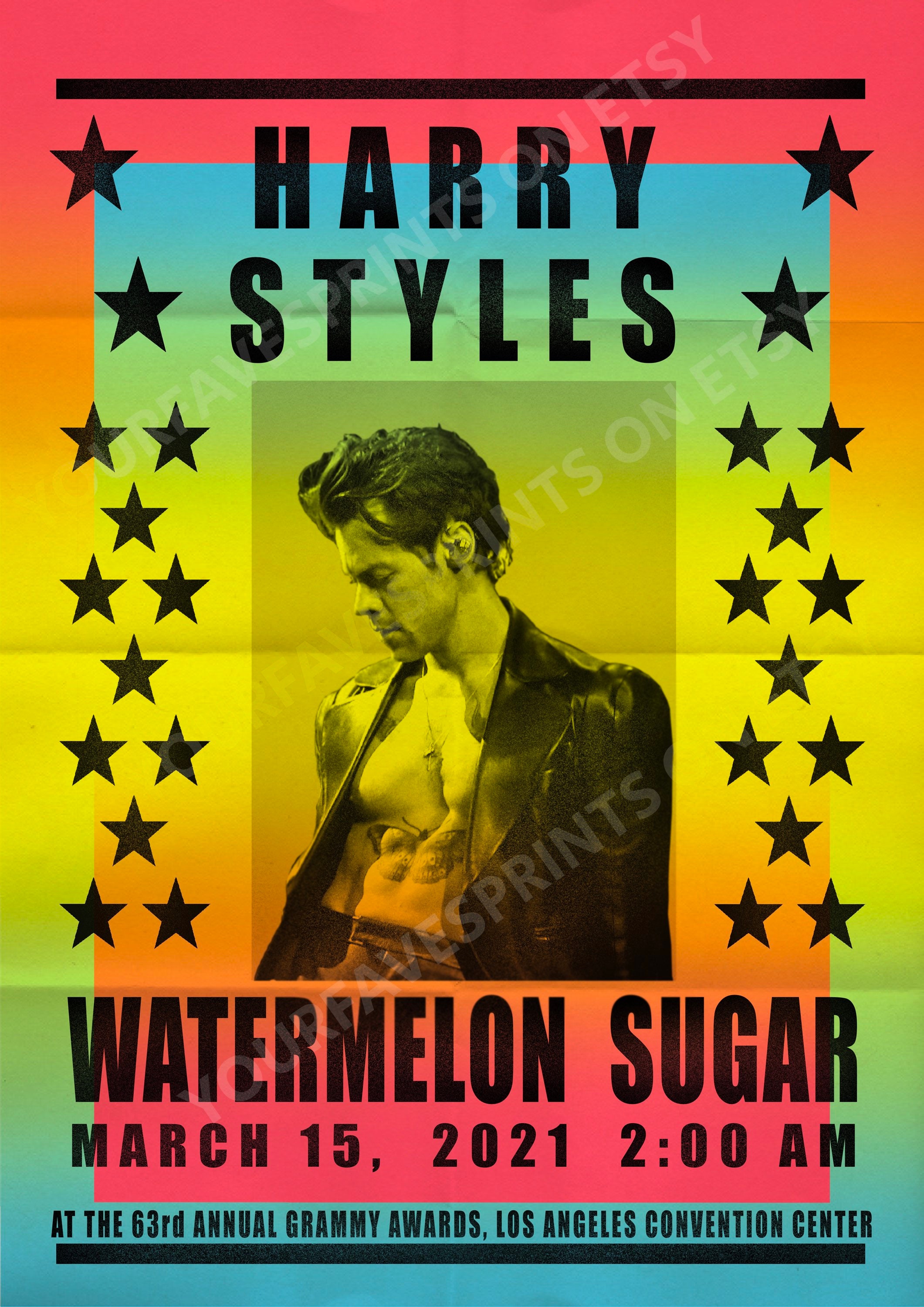 Harry Styles vintage poster print unique printable digital | Etsy