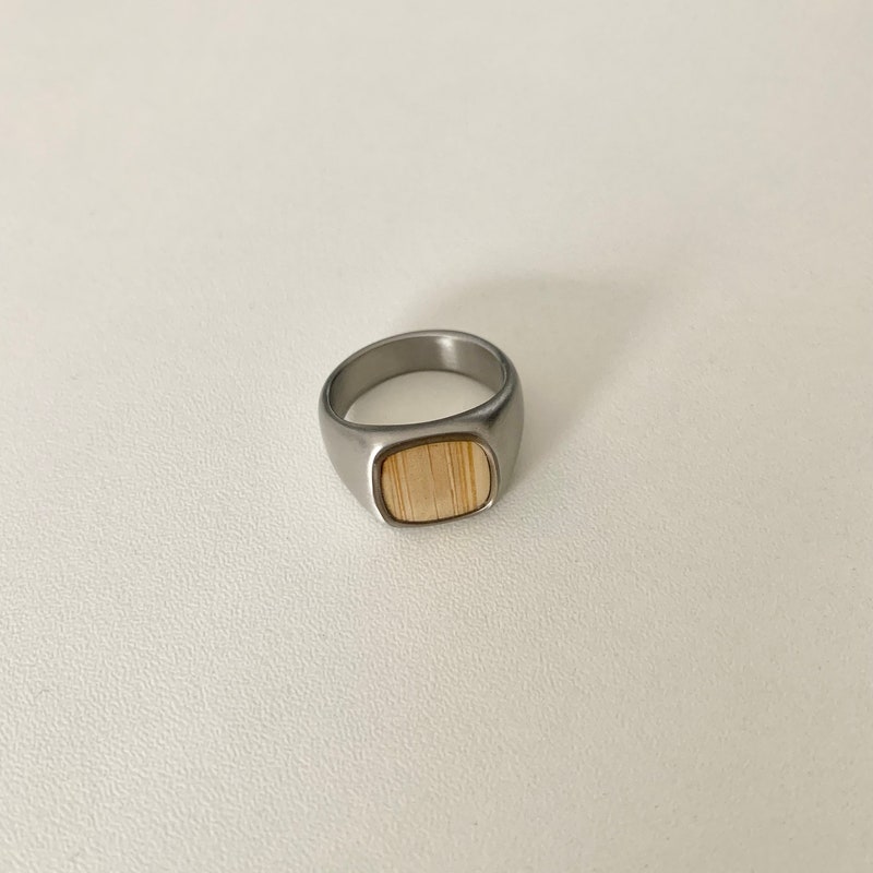 Silver Wood Ring - Etsy