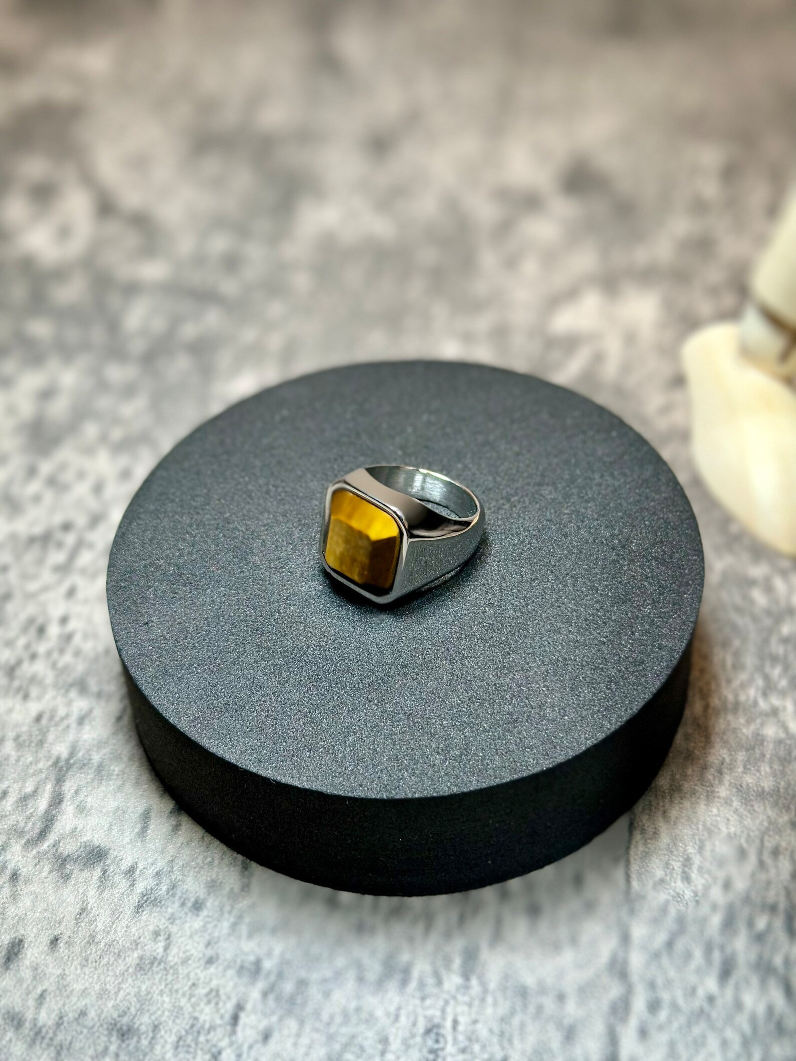 Silver Tiger Eye Stone Signet Ring - Etsy