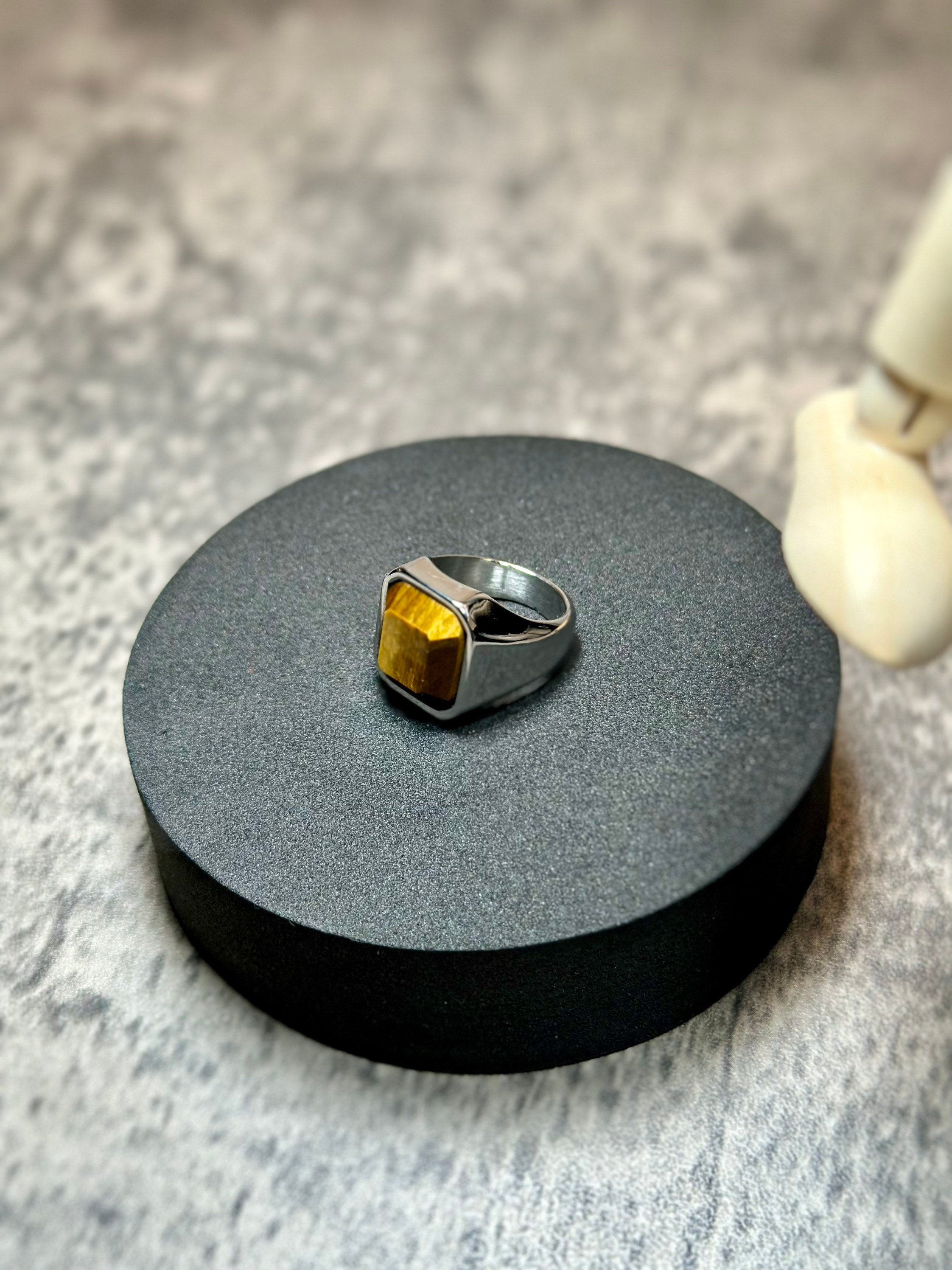 Silver Tiger Eye Stone Signet Ring - Etsy
