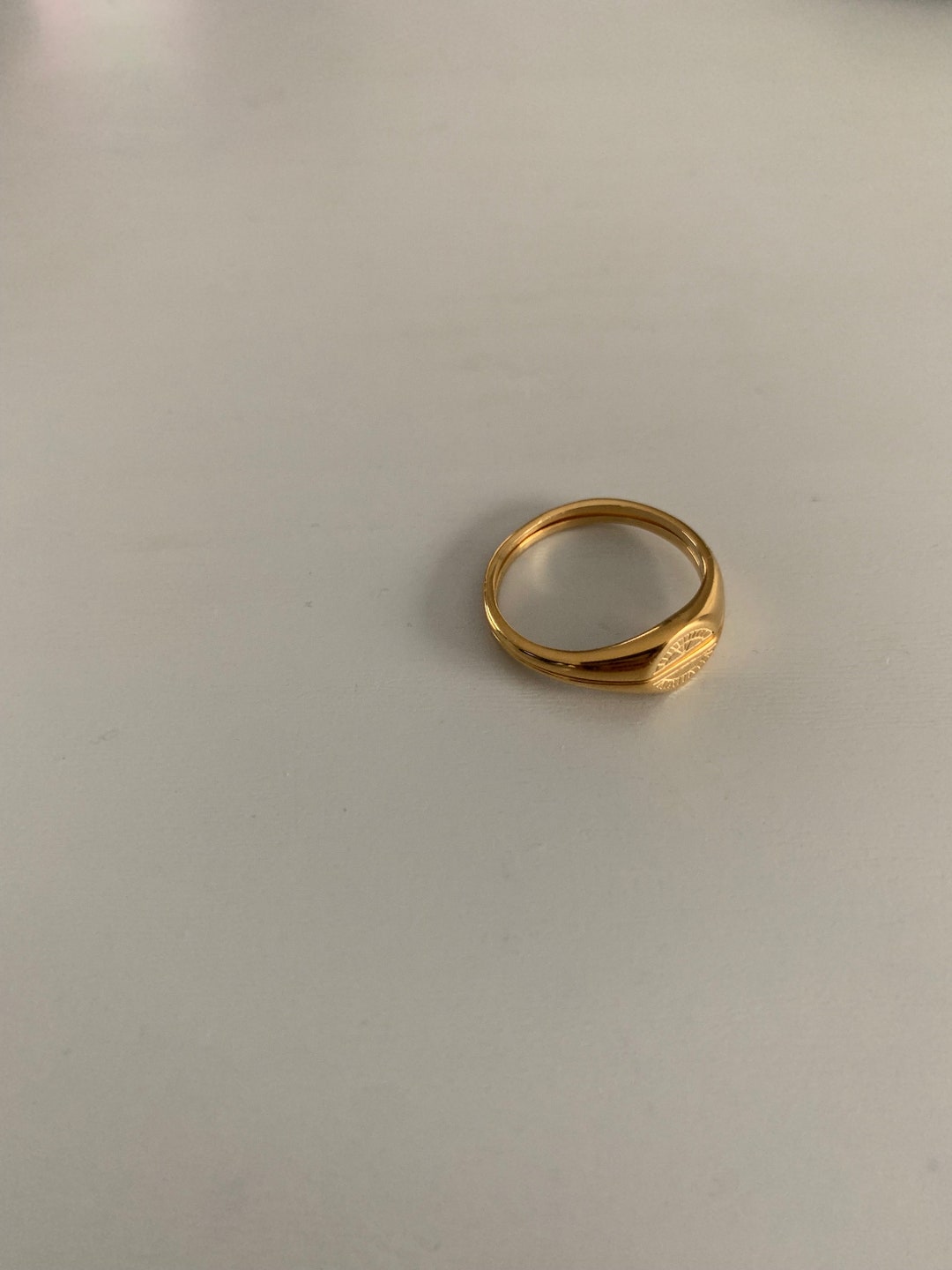 18K Gold Plated Split Sun Signet Ring - Etsy