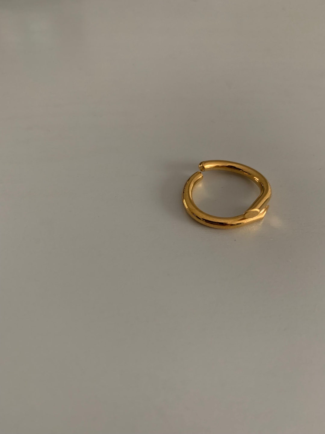Overlapping Ring, Gold Open Ring, Gold Plated Thick Ring, Unique ...