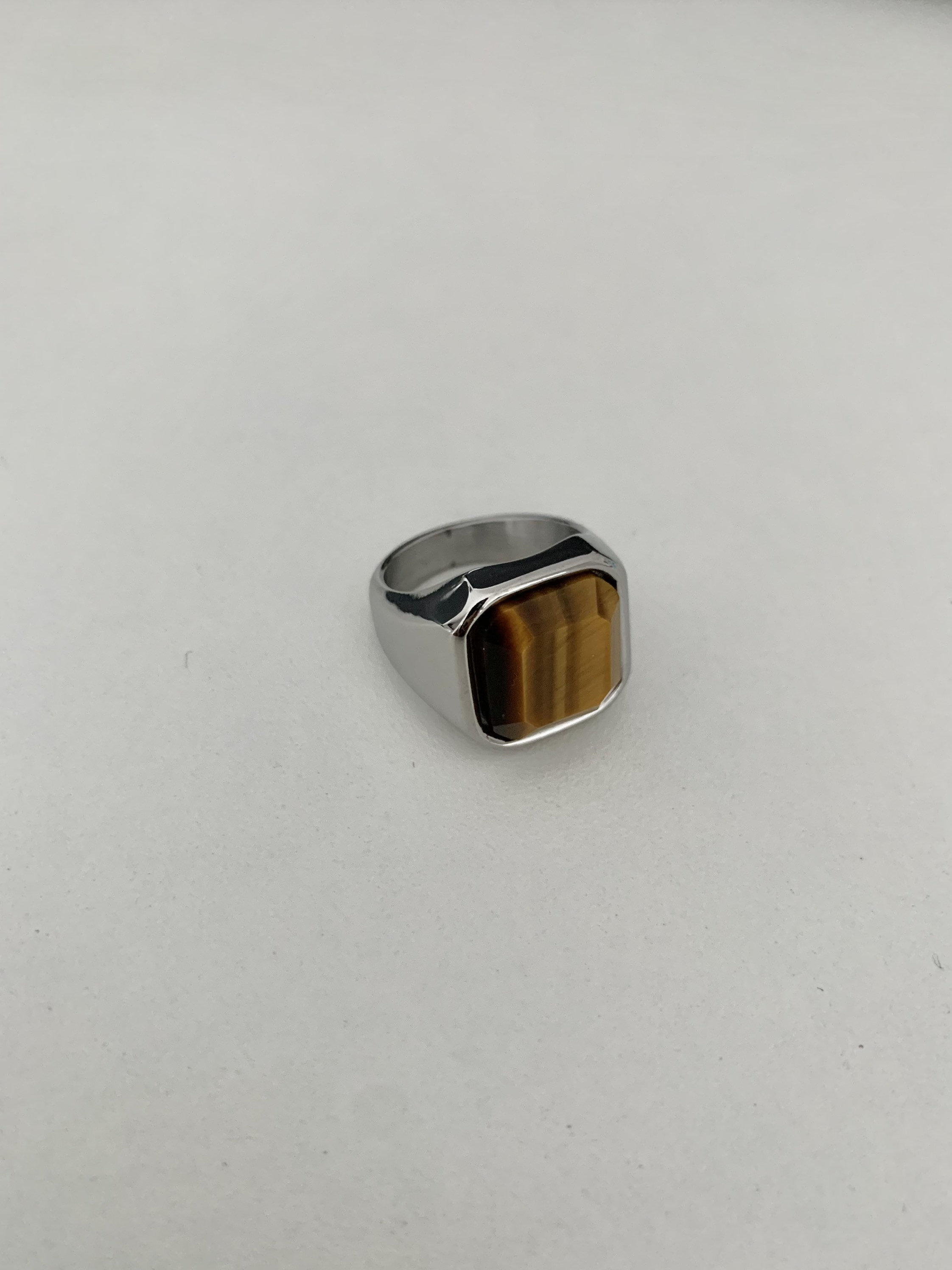 Silver Tiger Eye Stone Signet Ring - Etsy
