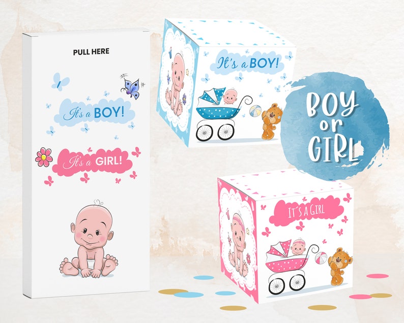 Gender Reveal Surprise Card, Exploding Confetti Pop up Card It's a Girl ...