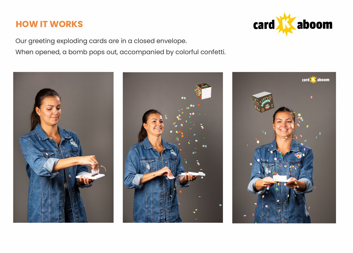 Surprise Exploding Pop up Greeting Card, Happy Birthday With Colorful ...