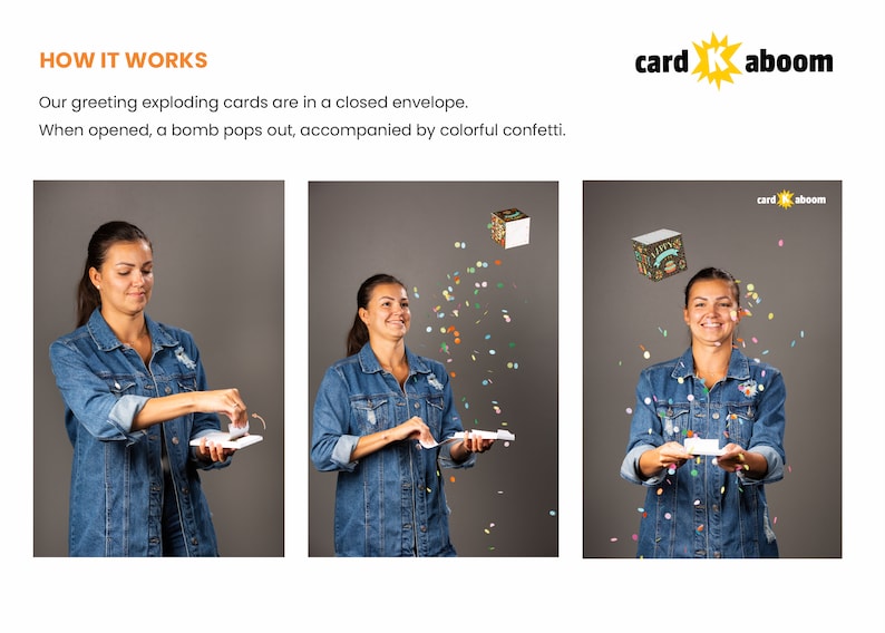 Surprise Exploding Pop up Greeting Card, Happy Birthday With Colorful ...