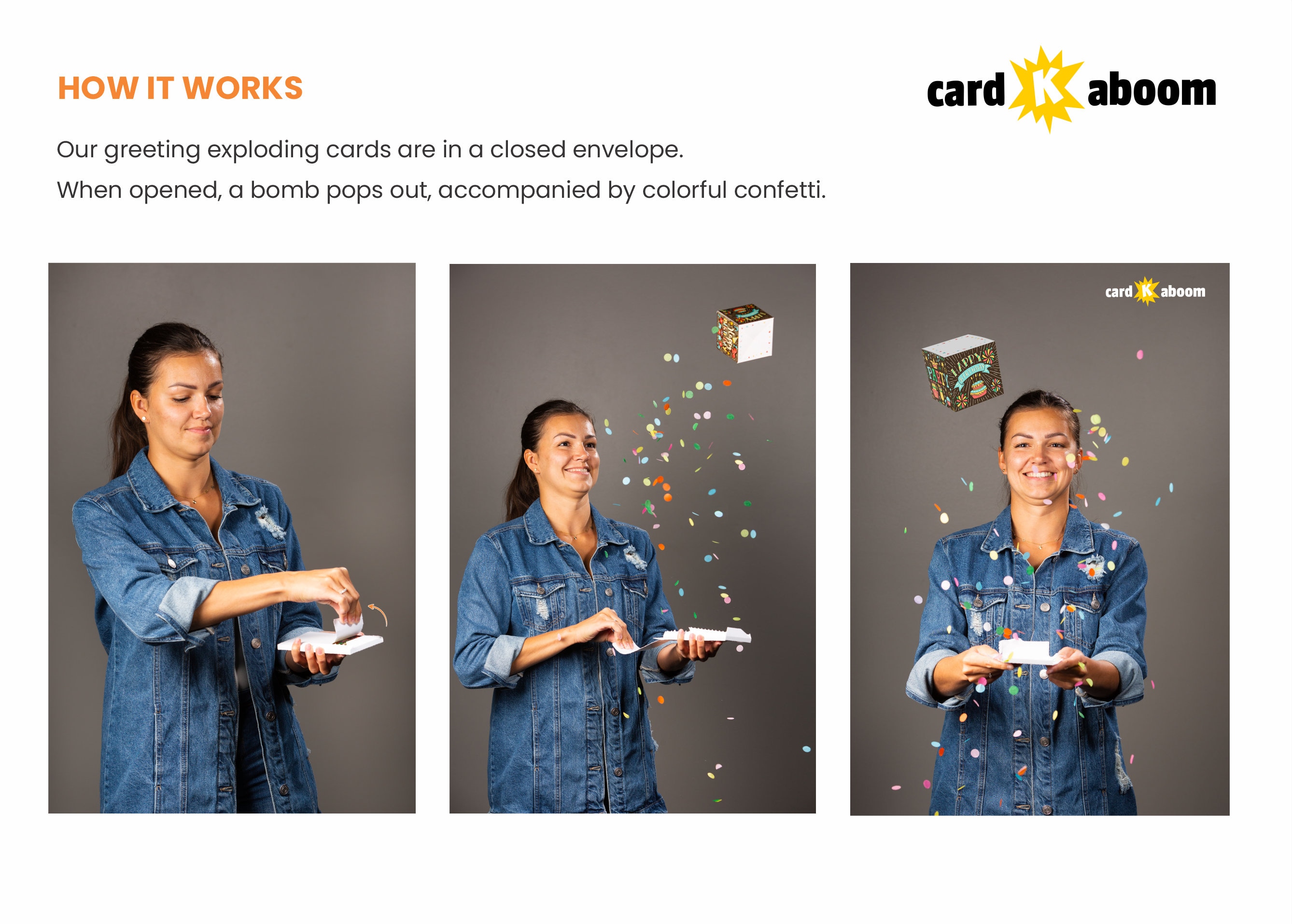 Surprise Exploding Pop up Greeting Card, Happy Birthday With Colorful ...