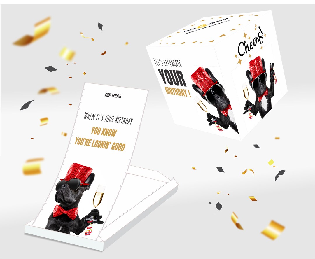 Happy Birthday Confetti Surprise Bomb, Exploding Pop up Greeting Card ...