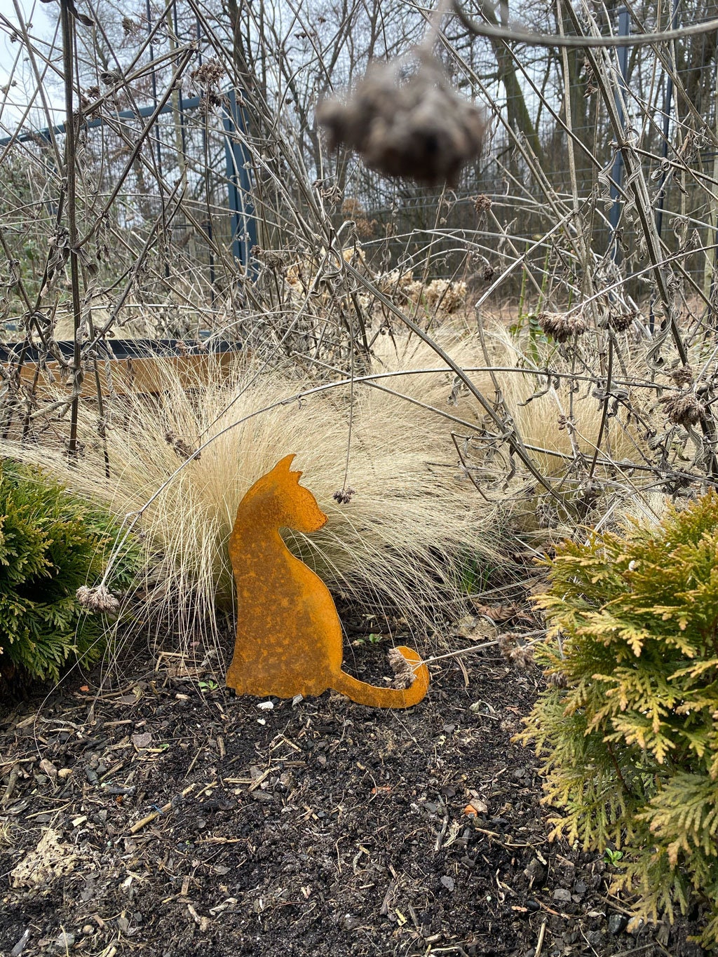 Cat Made of Corten Steel for Your Garden - Etsy