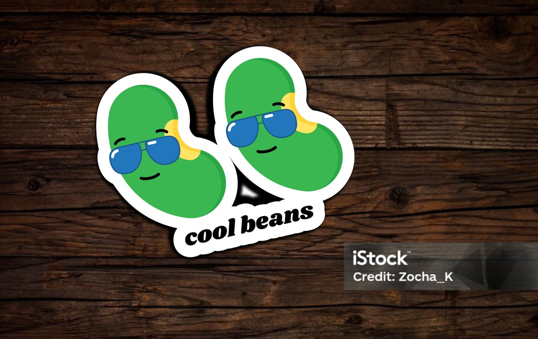 Cool Beans Sticker, Funny Stickers, Fun Stickers, Decals, Laptop ...