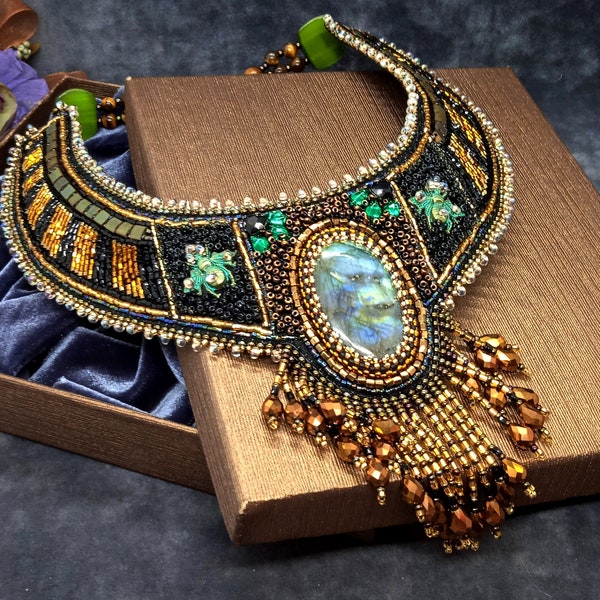 Beaded Bib Necklace - Etsy